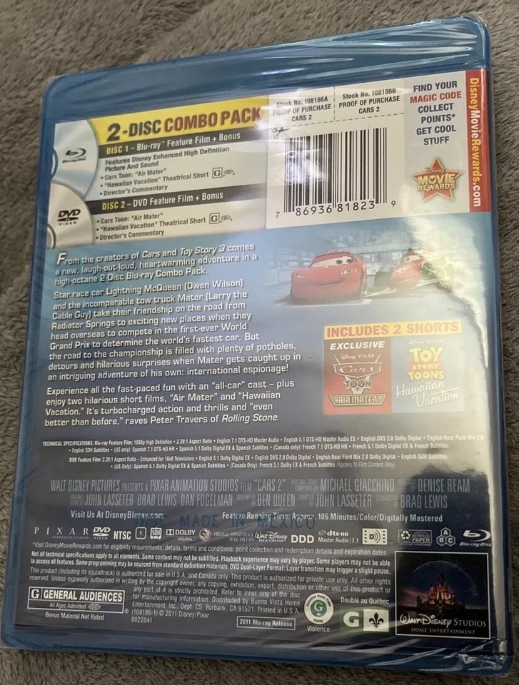Disney’s Cars 2 (2-Disc) Bluray + DVD. BRAND NEW SEALED!! | eBay