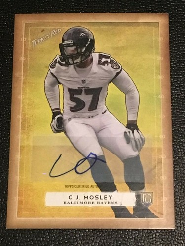 C.J. Mosley 2014 Topps Turkey Red Rookie Autograph #19 Baltimore Ravens ...