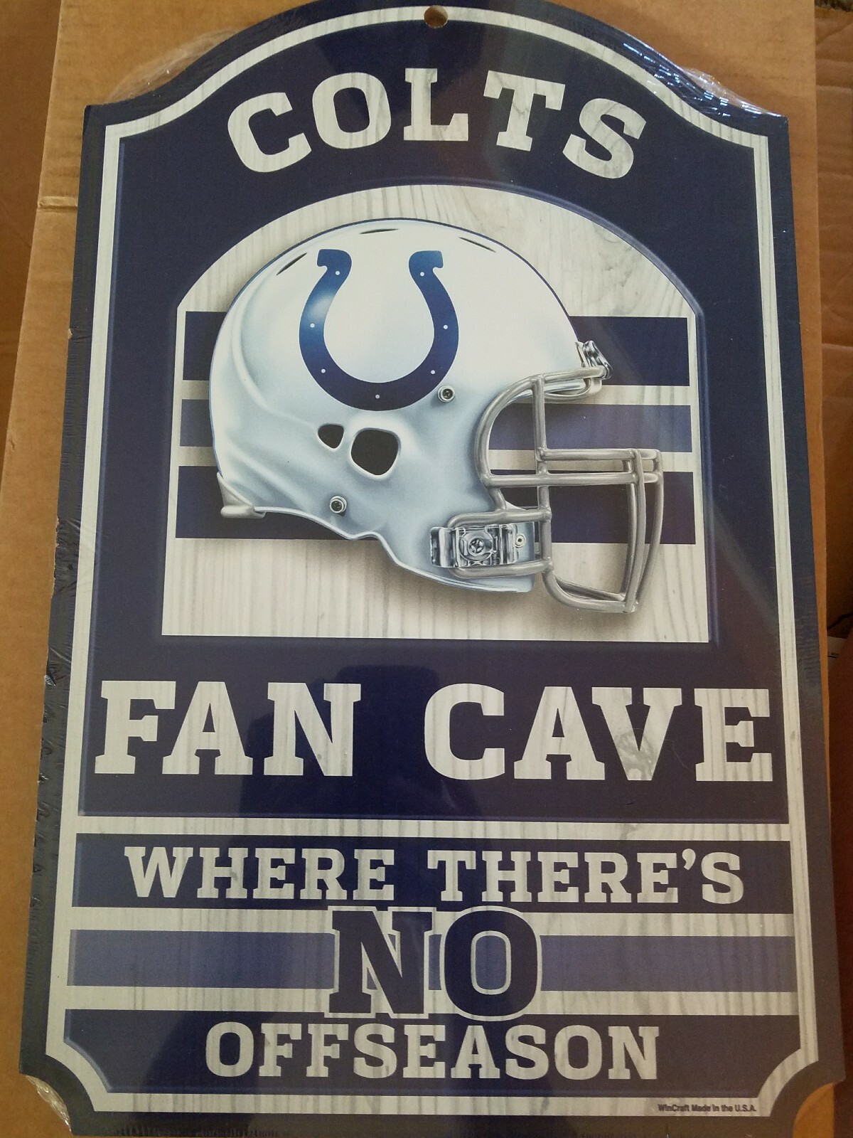 Indianapolis Colts Wincraft NFL 11x17 Wooden Fan Cave Sign | eBay