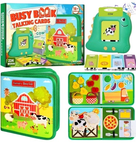 Farm Busy Book for Toddlers 1-3 With Talking Cards Montessori Toy | eBay