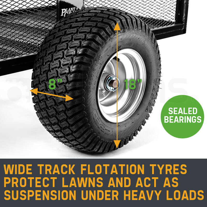 PLANTCRAFT Towed Steel Mesh Dump Cart Garden ATV Mower Trailer Tray ...