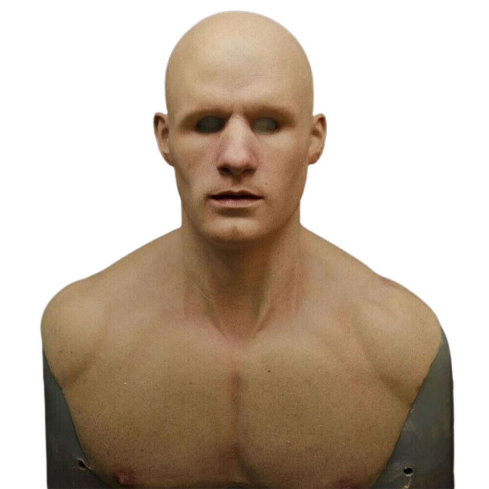 Latex Men Face Cover Mask Male Disguise Halloween Cosplay Realistic ...