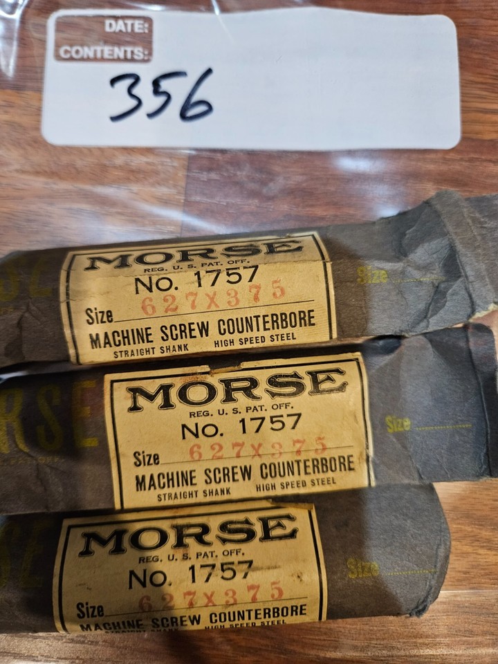 1757 MORSE 627 x 375 Straight Shank Machine Screw Counterbore HSS 1 pcs ...