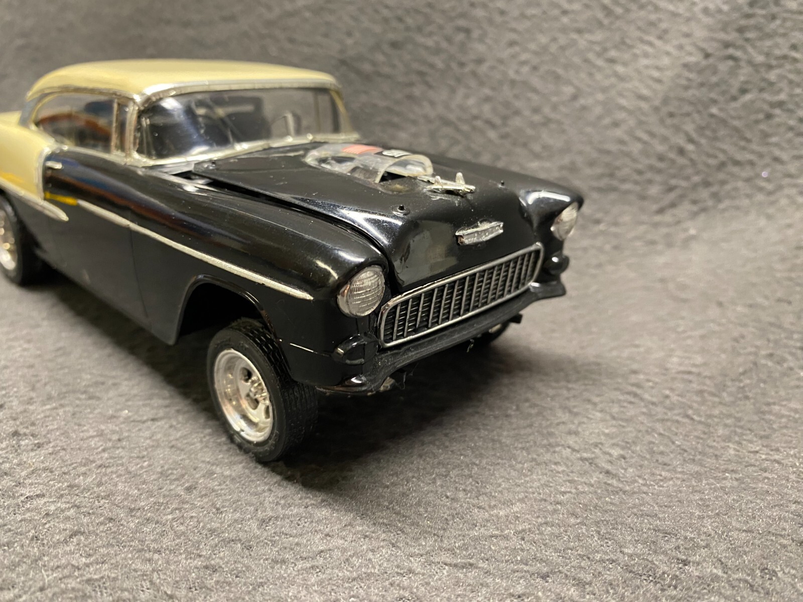 Monogram '55 Chevy Bel Air Gasser Street Machine Built 1:24 Model Black ...