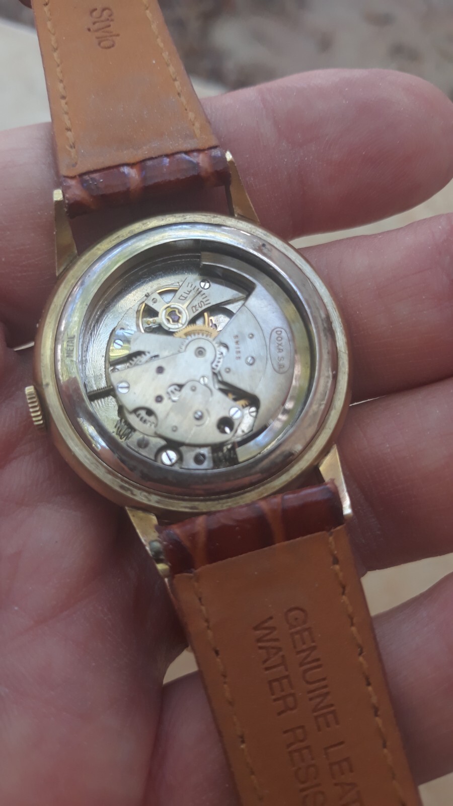 Outstanding 14K Gold Doxa Automatic, 35 MM Case, Bull Horn Lugs, Dial 2 ...