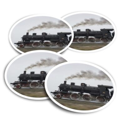 4x Vinyl Stickers Old Steam Locomotive Train Travel #51599 | eBay UK
