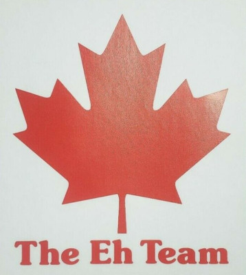 The Eh Team Maple Leaf Logo Iron On Heat Transfer Red 8.5" x9" Canada ...