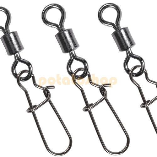 50 X Stainless Steel Rolling Barrel Swivels with Duo Lock Snap ...