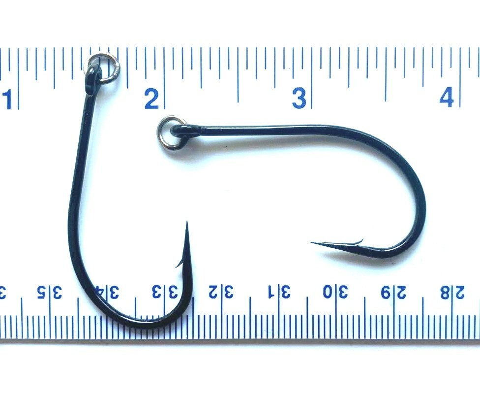 50 Matzuo MR724010 Ringed Black Fish Fishing Hooks size 4/0 with welded ...