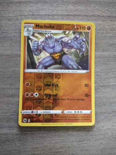 2020 Pokemon Sword & Shield Champion's Path Machoke REVERSE HOLO 025/ ...