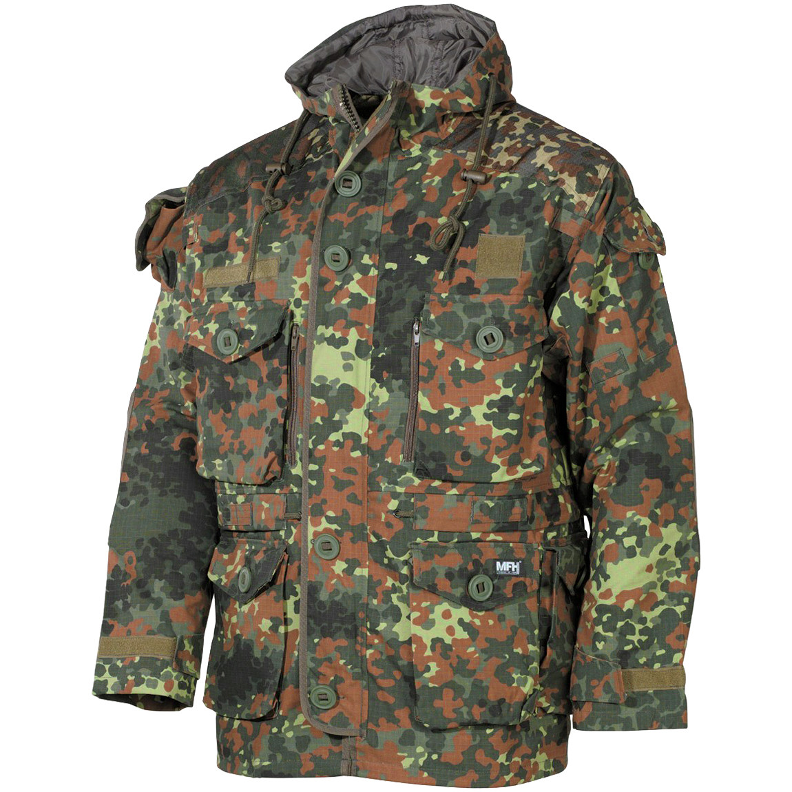 MFH Commando Jacket Tactical Hooded Smock Mens Army Ripstop Coat ...