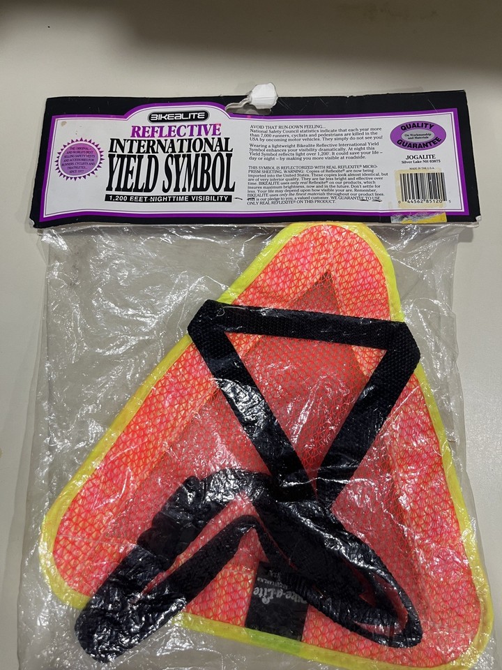 Reflective Safety Triangle Yield Symbol For Runners Cyclists Bicycle | eBay
