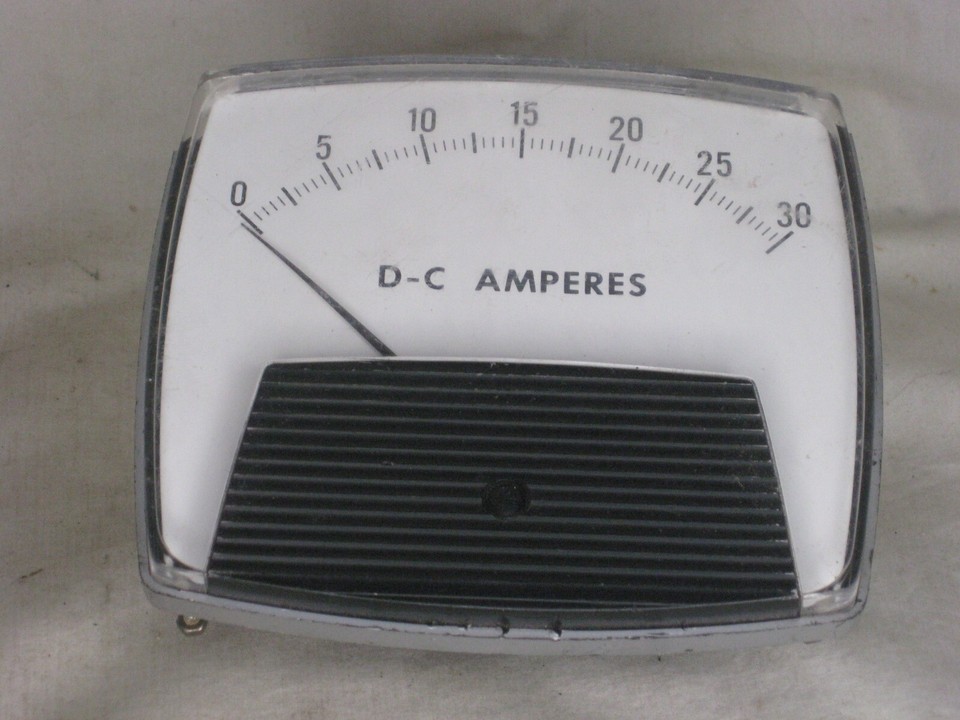 as-is vintage GE GENERAL ELECTRIC D-C AMPERES 0-30 gauge analog panel ...