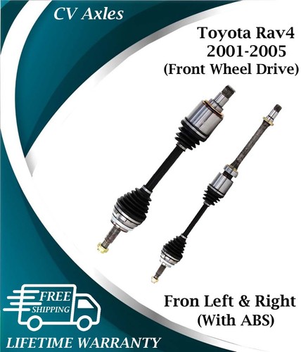 New OE Front CV Axles For 2001-2005 Toyota Rav4 2WD W/ ABS Lifetime ...