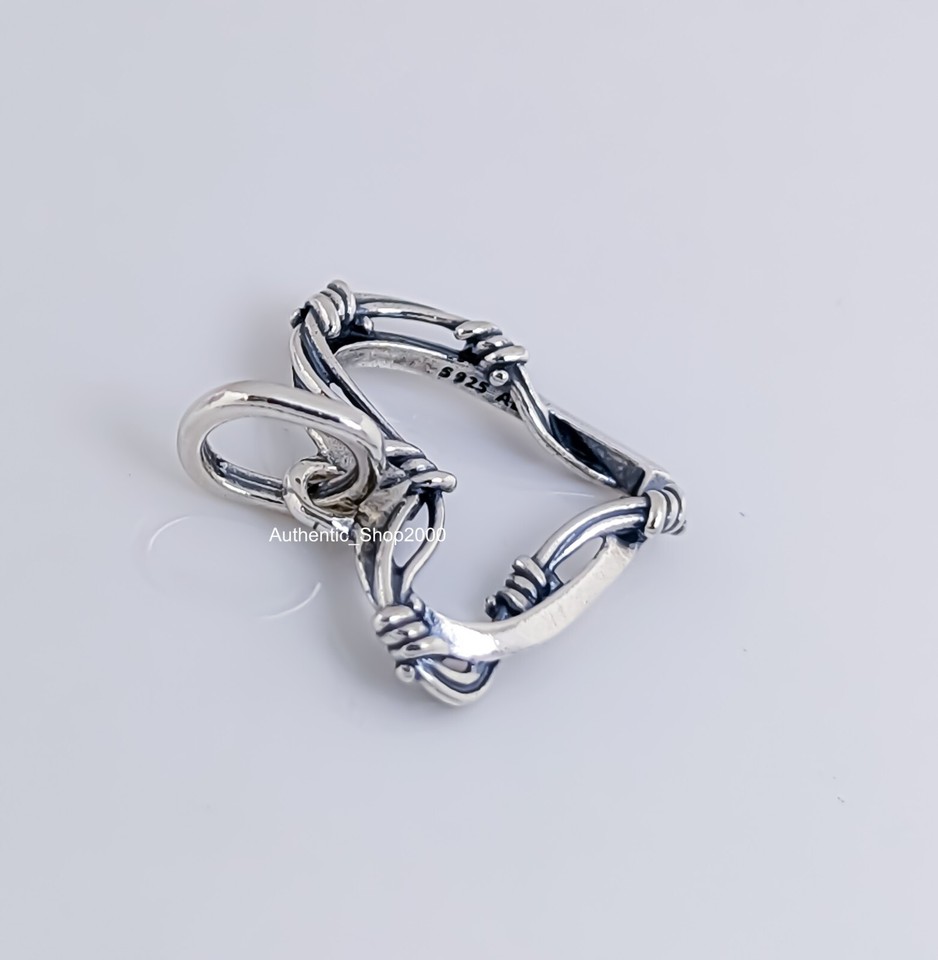 New 100% Authentic PANDORA ME 925 Barbed Wire Heart Medallion Charm ...