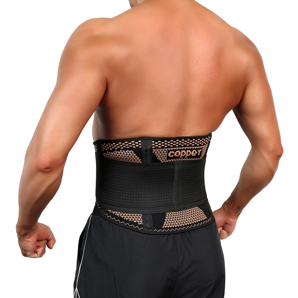Copper Lower Back Support Belt Waist Brace Lumbar Pain Relief for Men ...