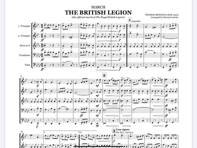 The British Legion March - Brass Quintet | eBay