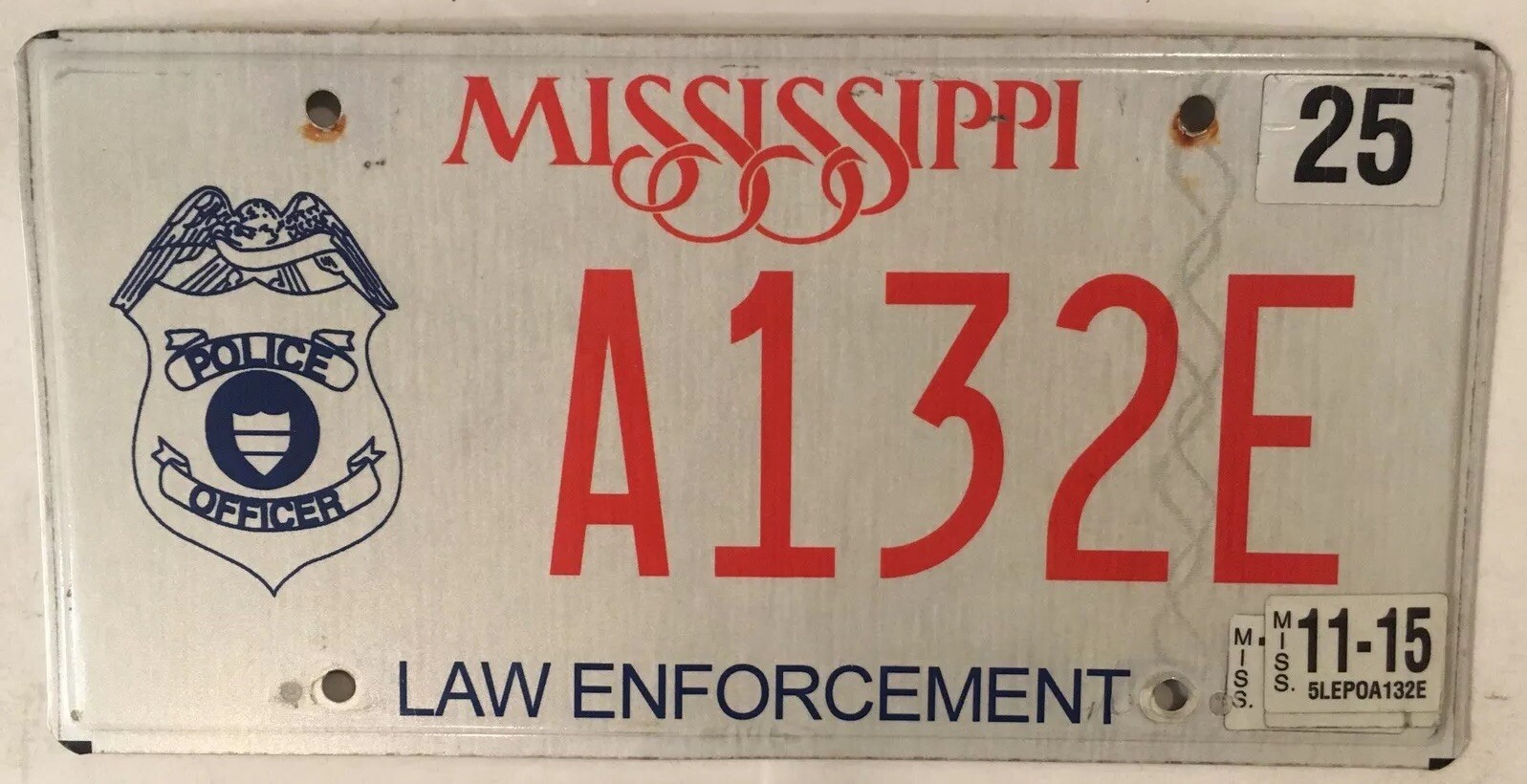 POLICE OFFICER BADGE STATE GOVERNMENT license plate trooper Sheriff ...