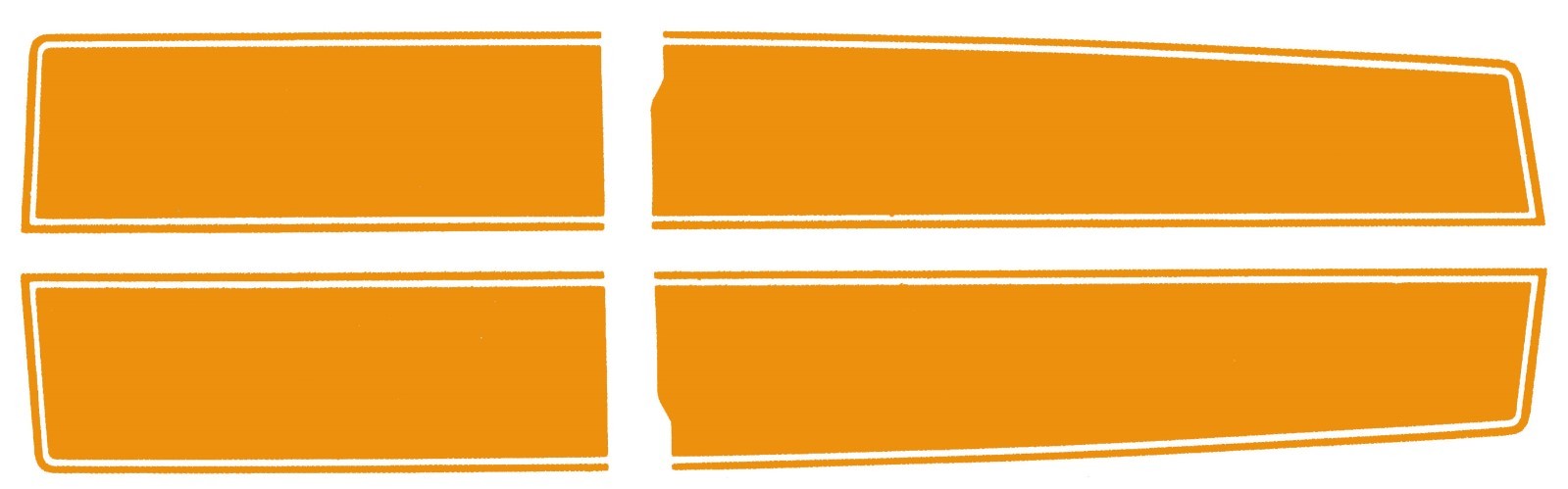 1970 Chevrolet Chevelle Orange Hood & Trunk Stripes 1/32nd Scale Slot ...