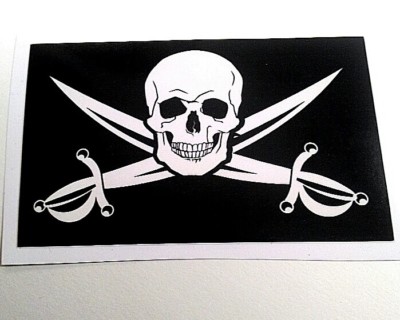 Pirate flag sticker decal hot rod rat rod vintage look car truck jolly ...