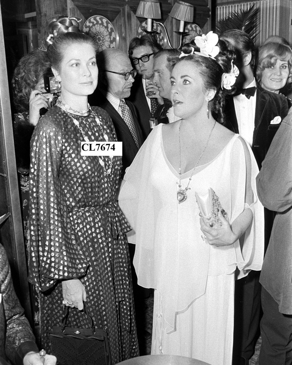 Grace Kelly and Elizabeth Taylor During Taylor's 40th Birthday Party in ...