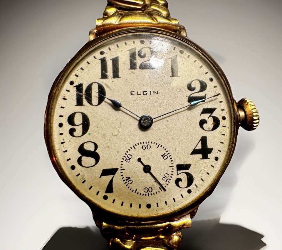 Antique Elgin Round Face Wrist Watch - Lots of Character, Running | eBay
