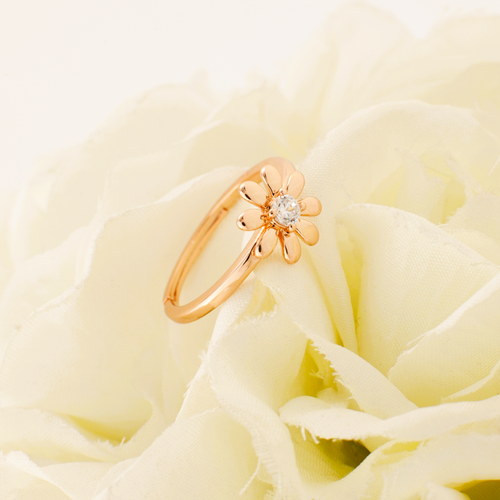 Daisy Flower Ring, Floral Design with Adjustable Band, Gold, Rose Gold or Silver | eBay