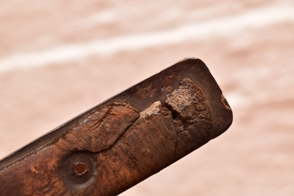 ANTIQUE NATIVE AMERICAN INDIAN TRADE DAGGER BOWIE KNIFE, BEADED SHEATH ...