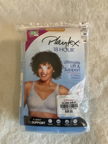 Playtex 18 Hour Cotton Stretch Wireless Full Coverage Bra US474C 40D ...