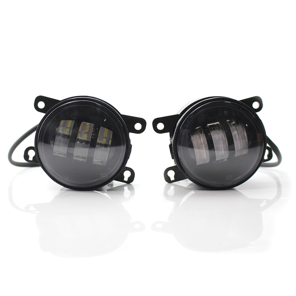 2x LED Round Front Fog Light DRL For Ford C-MAX Fiesta Focus Transit ...