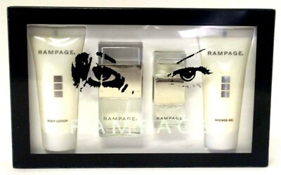 RAMPAGE 4 PIECE TRAVEL GIFT SET FOR WOMEN EDP x 2, LOTION, SHOWER GEL ...