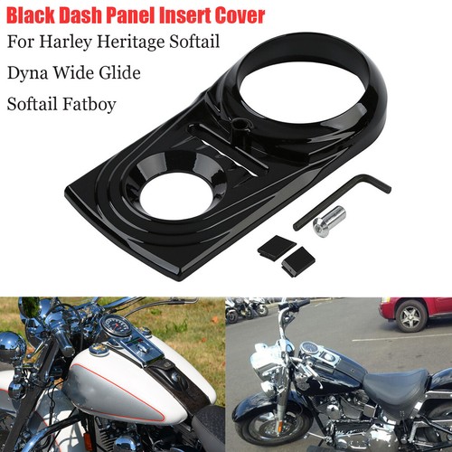Black Dash Panel Insert Cover Fit For Harley Softail Fatboy Lo Dyna ...