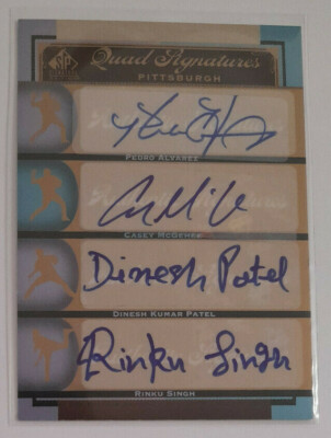 VEER MAHAAN 2012 Upper Deck SP Rinku Singh Quad Autograph RC Auto Card ...