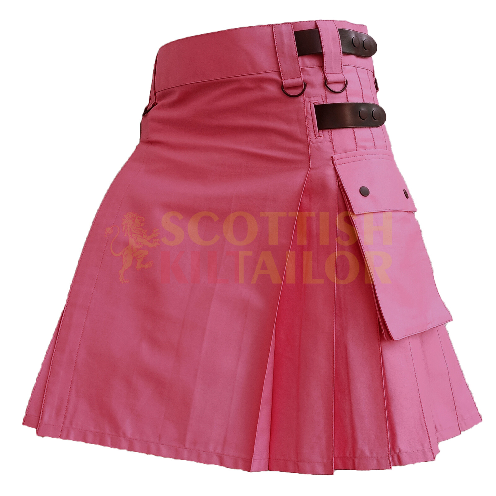 Handmade Pink Utility Kilt Leather Straps Utility Kilt & Custom Size ...