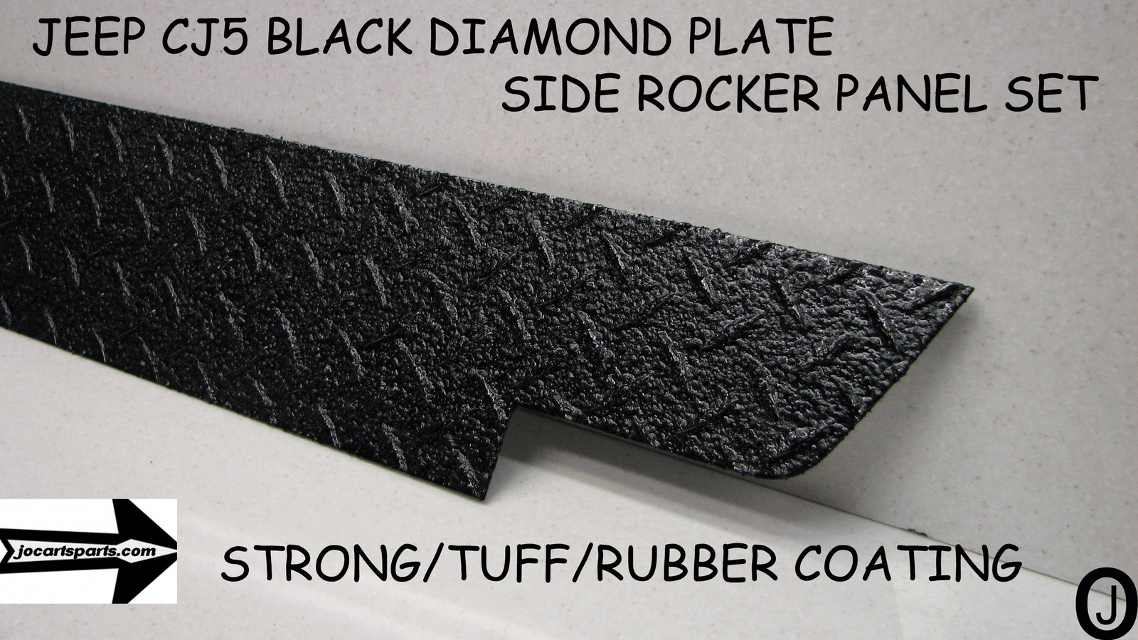 Fits Jeep CJ5 black Rubber Coated Diamond Plate Side ROCKER PANEL SET 5 ...