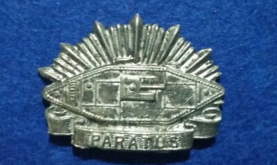 WW2 AUSTRALIAN ARMY TANK CORPS CAP BADGE - REPRODUCTION AIF / AMF PIN ...
