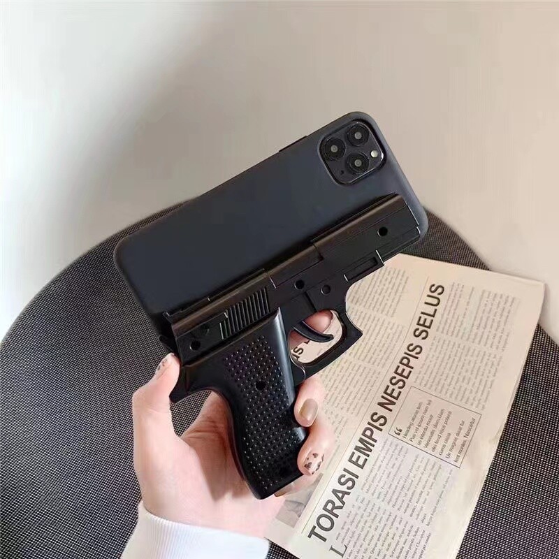 Fun Toy Pistol Gun Soft Phone Case Cover For iPhone 17 Pro Max 16E 15 ...