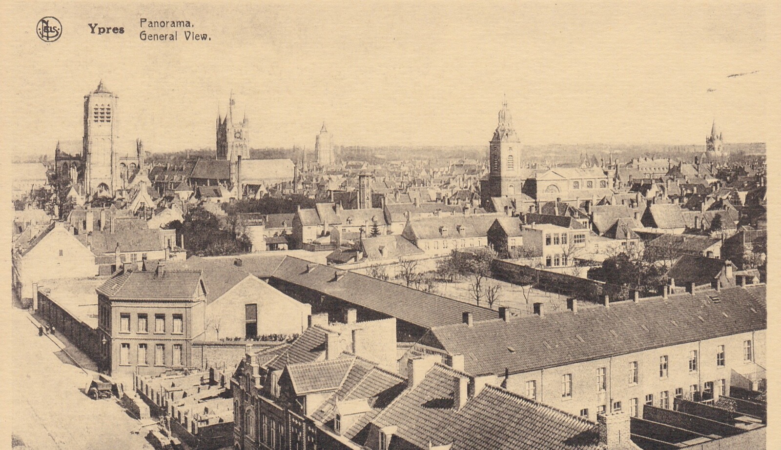 Ypres Belgium. Before and After Panorama of Ypres Set. Vintage ...
