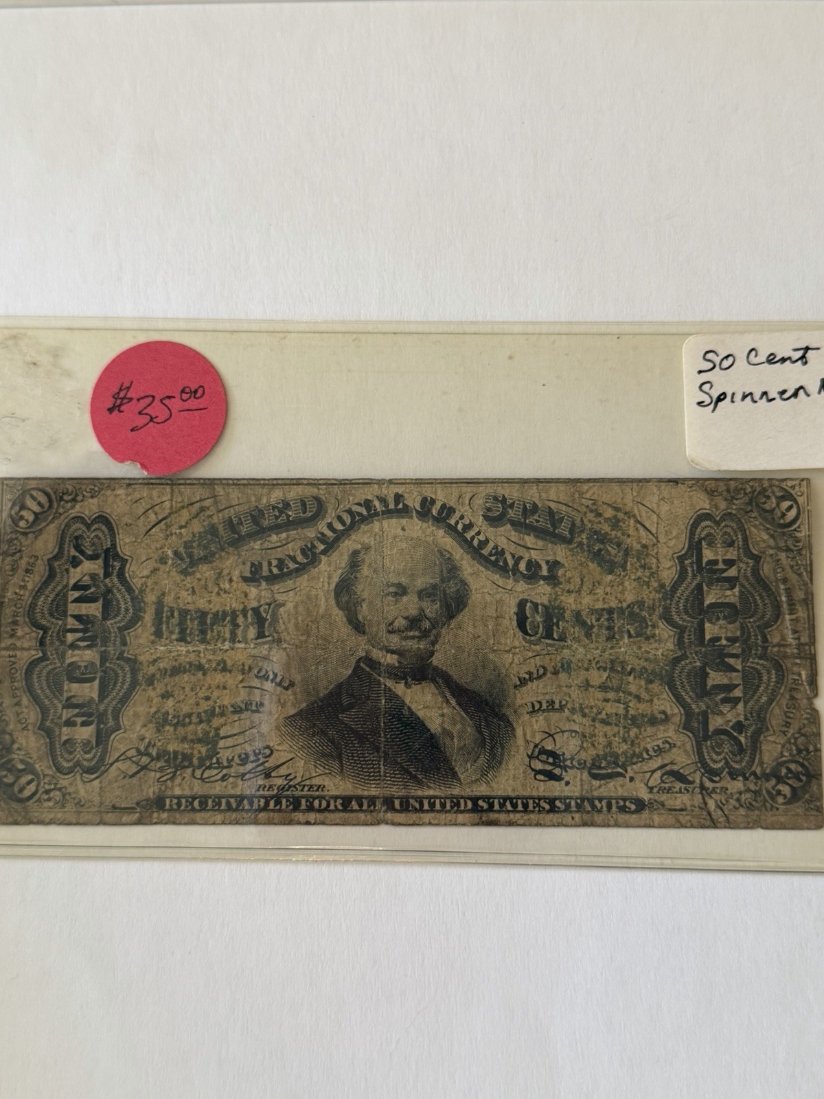 1863 50 cent Fractional Currency Note - Fr#1331 3rd Issue - Colby ...