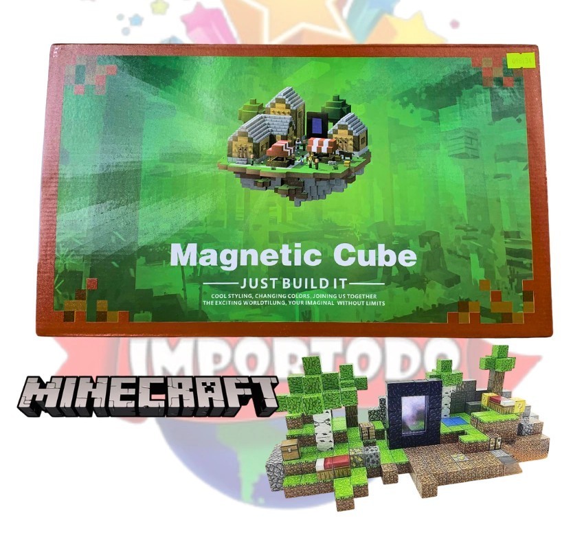 Magnetic Building Blocks Minecraft Cube Set - Volcano Forest-100PCS ...
