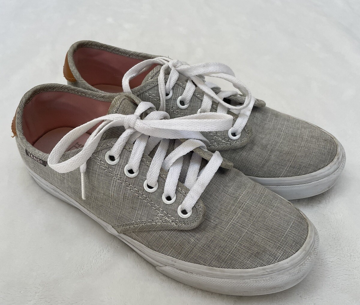 Vans Womens Off The Wall Ultra Cush Gray Canvas Comfort Shoes 721356 ...