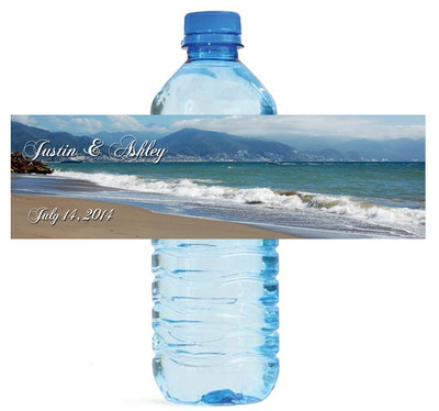 100 Beach Theme Wedding Water Bottle Labels Engagement Party Briday ...