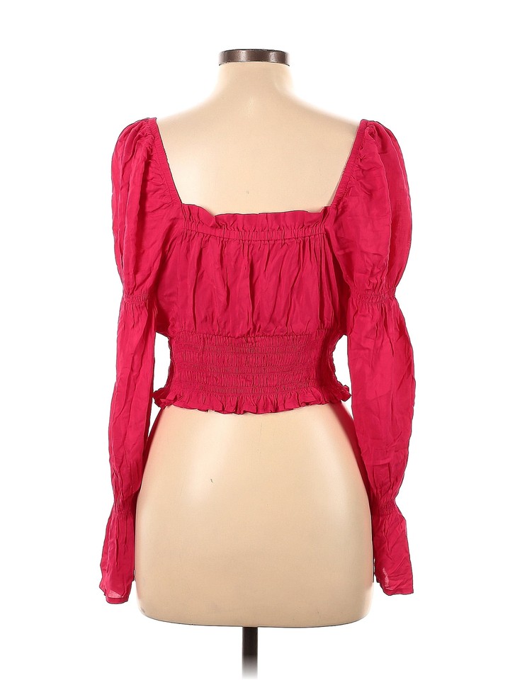 Open Edit Women Red Long Sleeve Blouse L | eBay