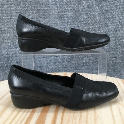Liz Baker Shoes Womens 7 M Square Toe Loafers Low Heels Comfort Black ...