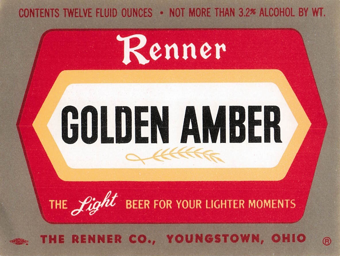 Renner Golden Amber Vintage Beer Label 12 Oz Renner Brewing Co Youngstown Ohio | eBay