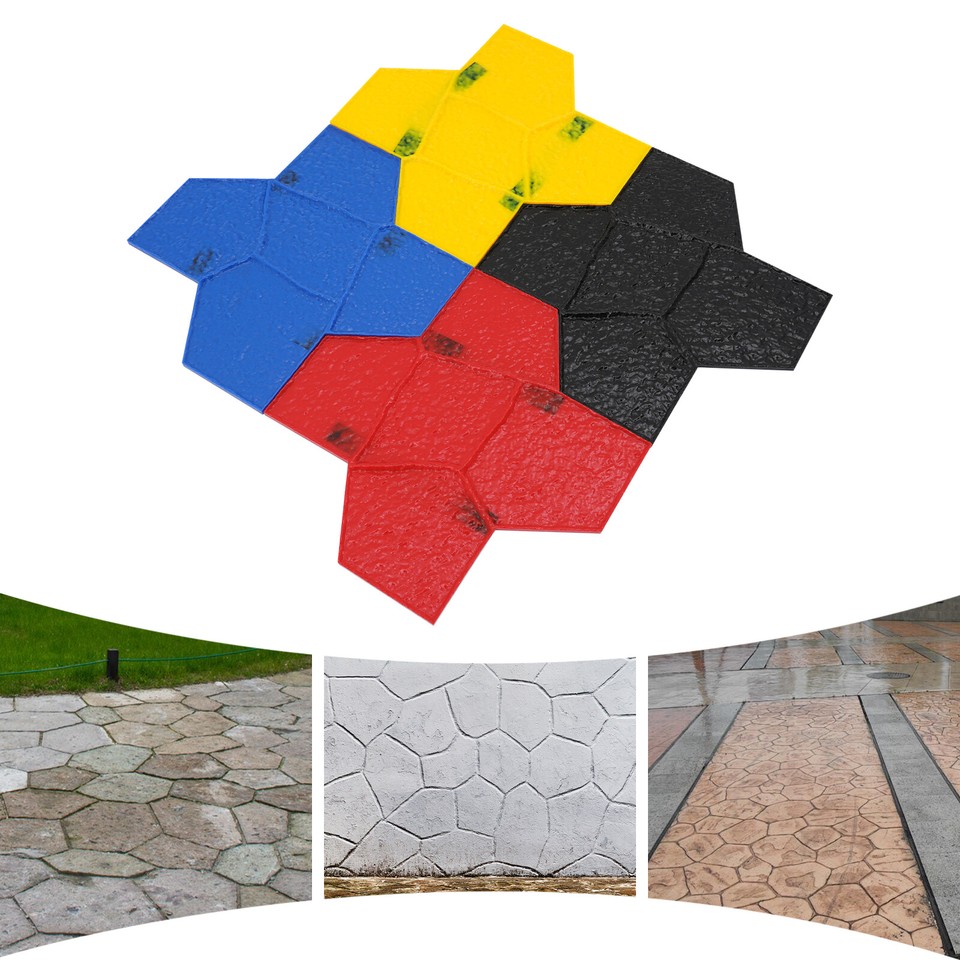4-Pack Concrete Stamps Mats Wall & Floor Concrete Stamping Texture Mold ...