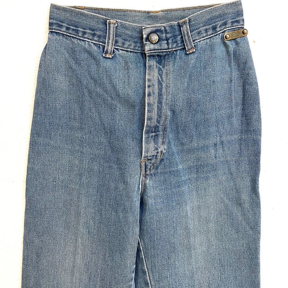 Rumble Seats Womens Vintage High Waist Distressed Denim Blue Jeans ...