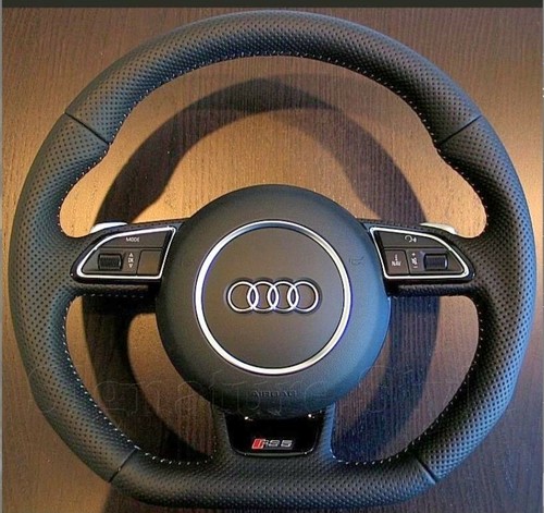 Audi RS5 Flat Bottom steering wheel S5 A5 RS3 RS4 RS6 TT RS A4 Q5 Q7 A8 ...