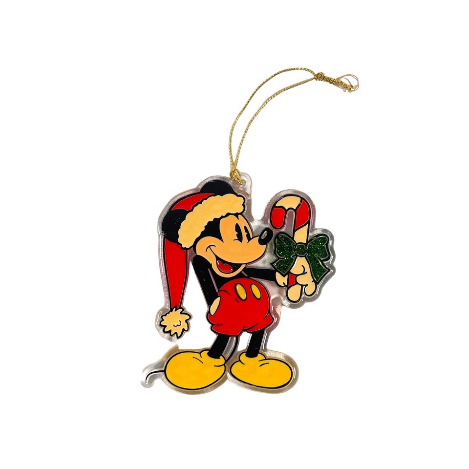 Disney Mickey Mouse Candy Cane Suncatcher Christmas Tree Ornament ...
