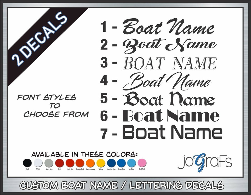 Custom Boat Name & POC Decals 6" x 42" 1 Color | eBay